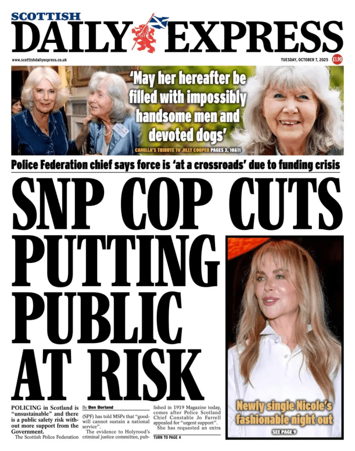 SNP Cop numbers more than under Labour, crime halved and murder less ...