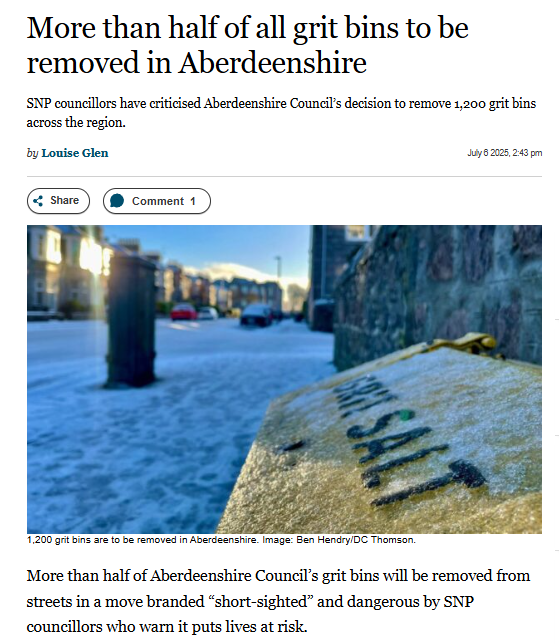Aberdeenshire SNP councillors tried to keep grit bins but were outvoted ...