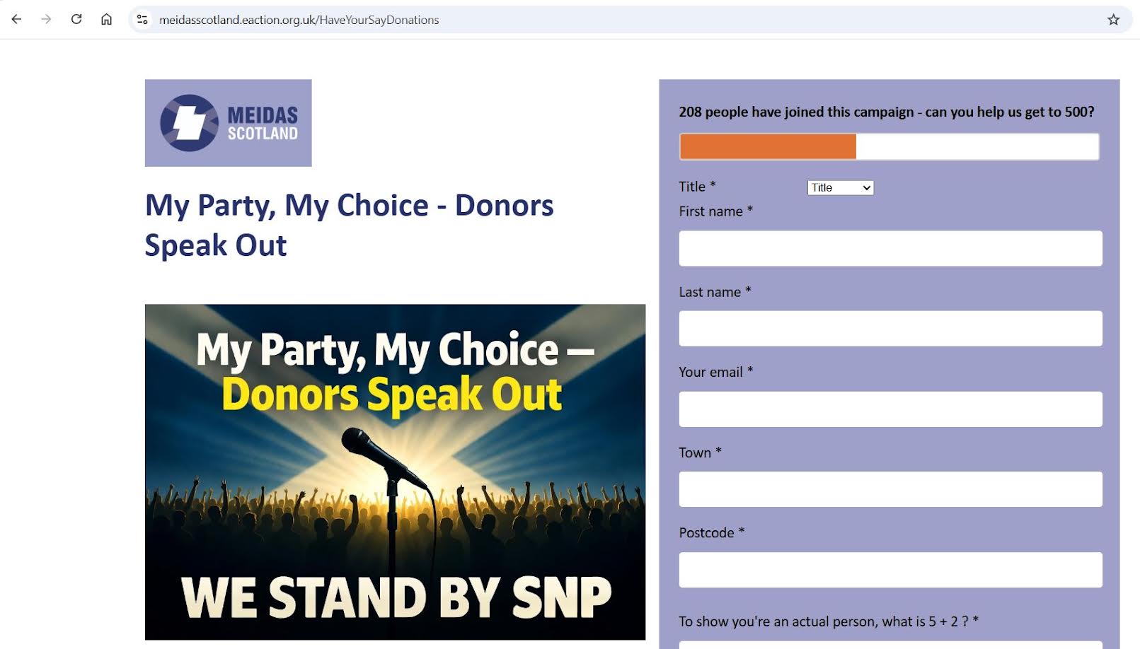 My Party, My Choice – SNP Donors Speak Out – Talking-up Scotland